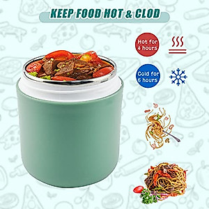 Locisne Food Thermos Lunch Jar - Vacuum Insulated Stainless Steel Food Jar with spoon, Leak-Proof Insulated Soup Container for Cool or Hot Food