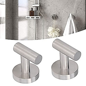 Vifemify 2 Pack Brushed Stainless Steel Bath Towel Robe Hook Round Wall Hanger Hanger Hook Hanger Waterproof High Load Bearing
