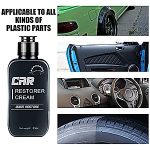 100ml Auto Leather&Plastic Refurbishment Paste, Washable Refresh Aging Plastic and Leather Surface, Car Restorer Cream with Sponge Quick Restore