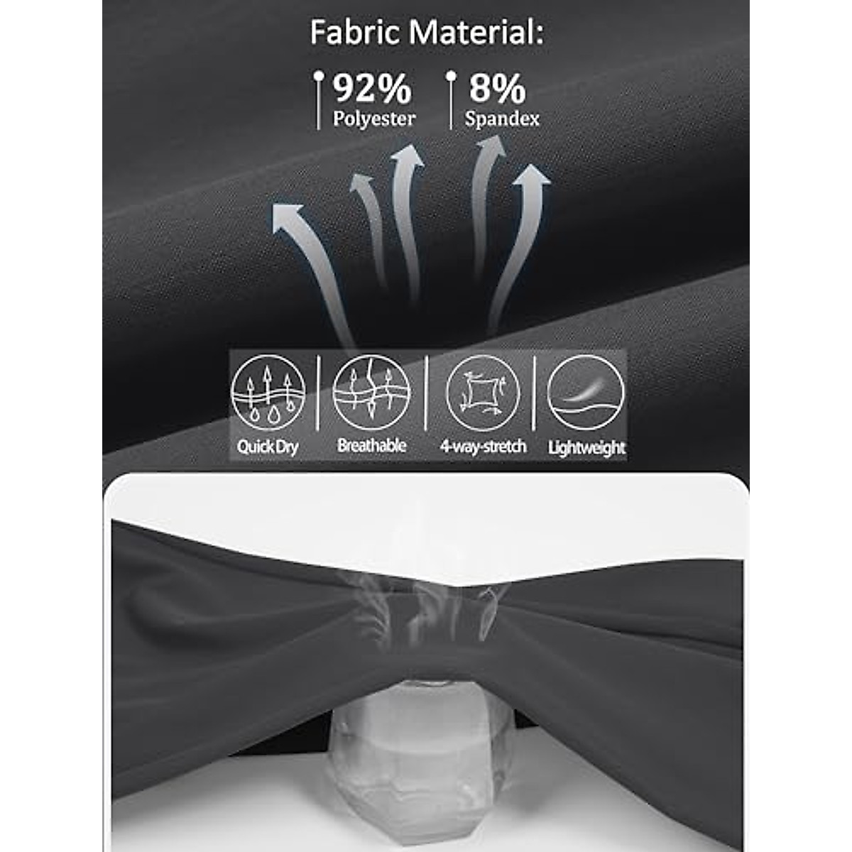 MAGCOMSEN Mens Lightweight Joggers Quick Dry Jogging Pants Stretch Walking Pants with Phone Pockets Elastic Waist Pants for Men Black