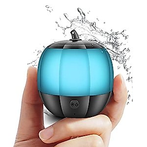 LFS Portable Bluetooth Speakers with Lights Mini Wireless Speaker, 7 Color Lights, 12H Playtime, TWS Pairing, IPX5 Waterproof, Night Light Small Speaker for Home, Outdoor, Christmas