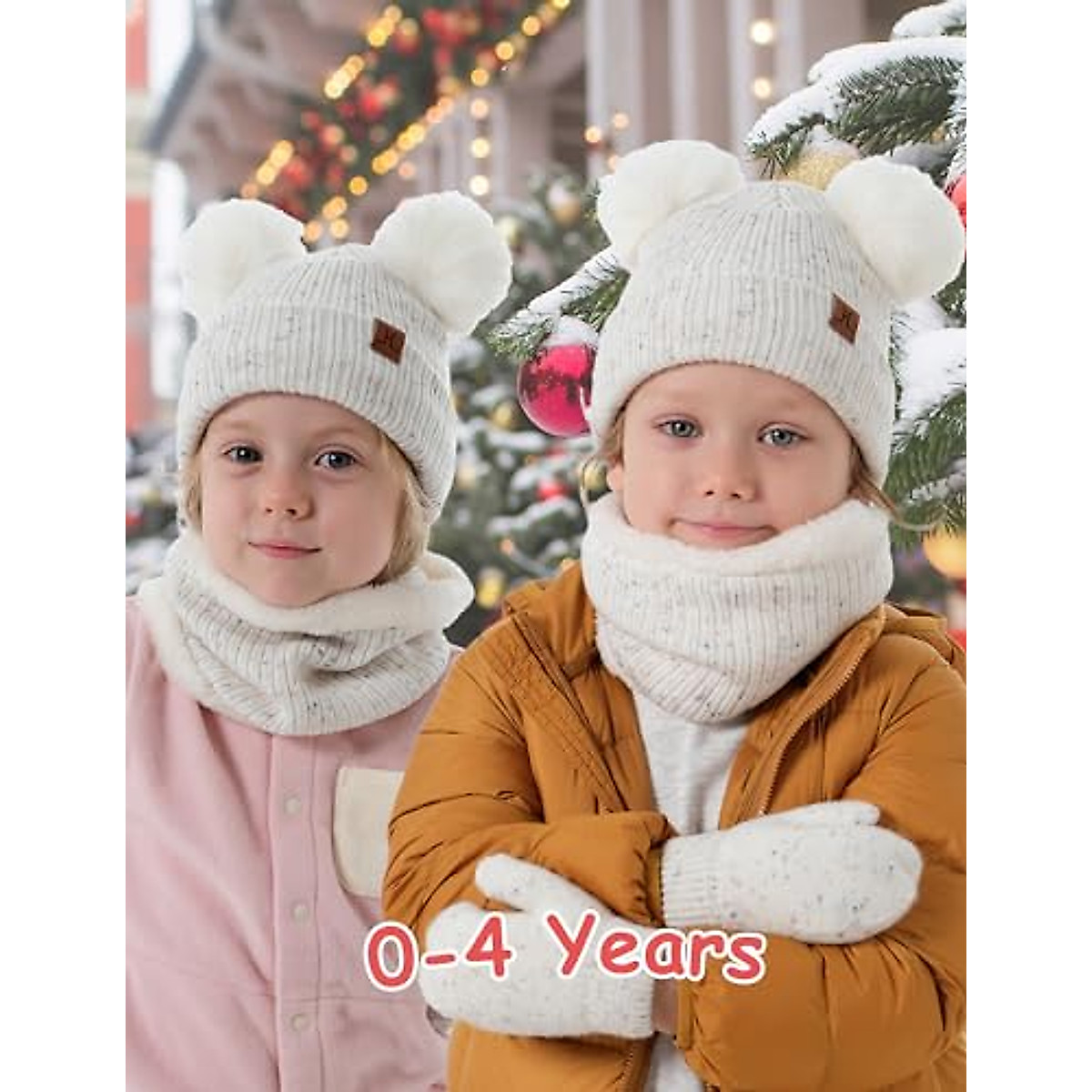 Kids Hat Scarf Glove Set Boys Girls Ages 5-7 6-8 Toddler Winter Beanie Hat Neck Warmer Mittens 2t-4t 1-3 Years Fleece Lined