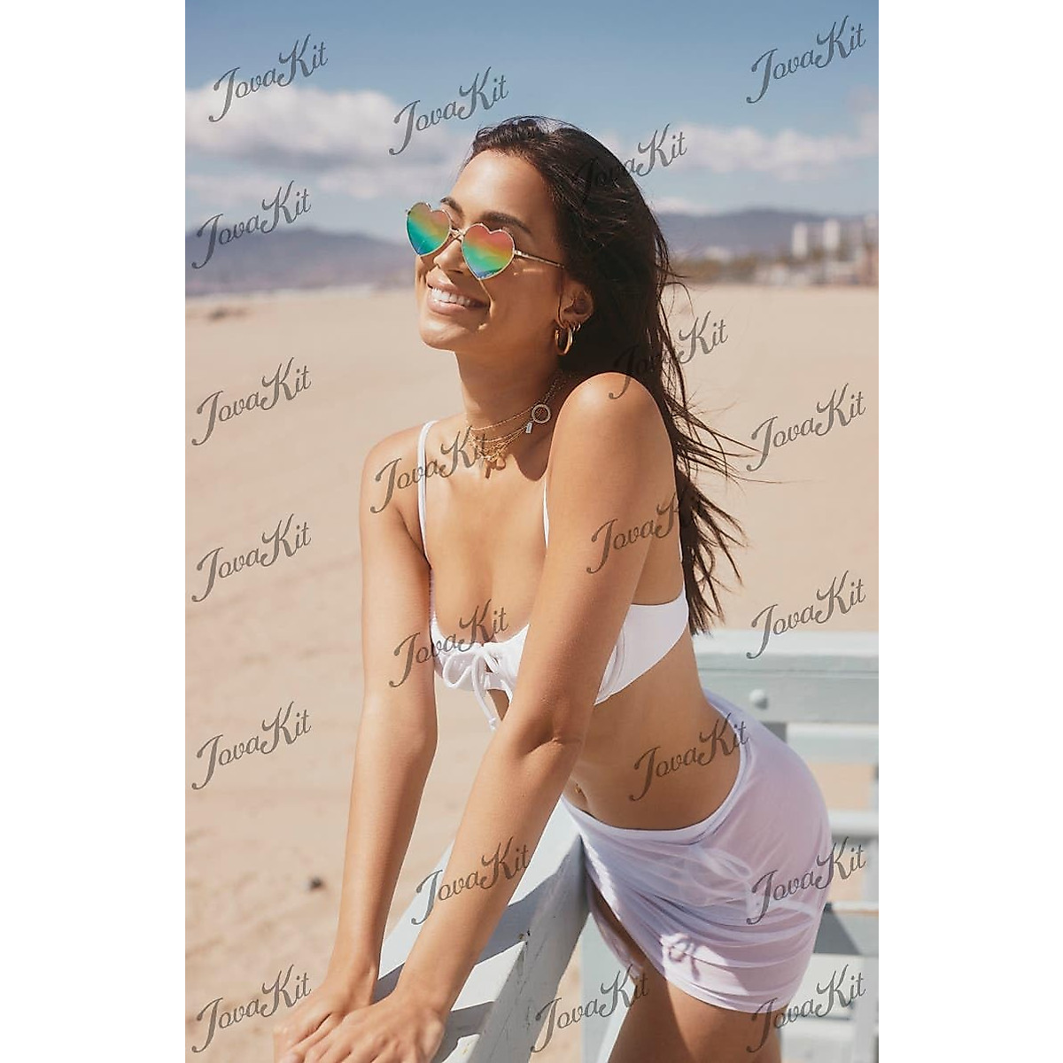 Polarized Heart Sunglasses for Women Fashion Lovely Style Metal Frame UV400 Protection Lens (Gold/Rainbow Mirror)