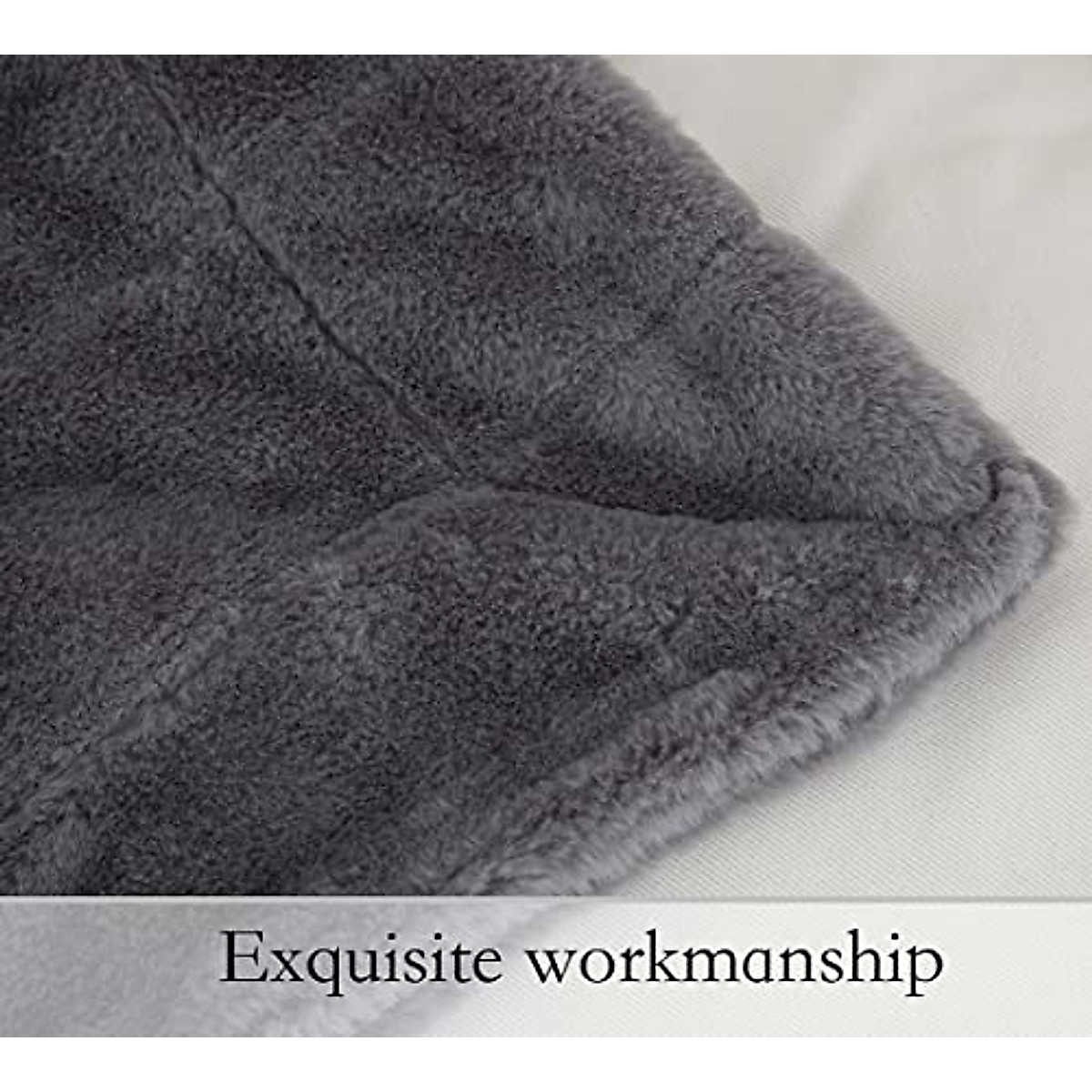 Faux Fur Throw Ultra Soft Double Sided, Fluffy Blanket for Winter Sofa Couch, Cuddly & Warm (50"x 60", Gray)