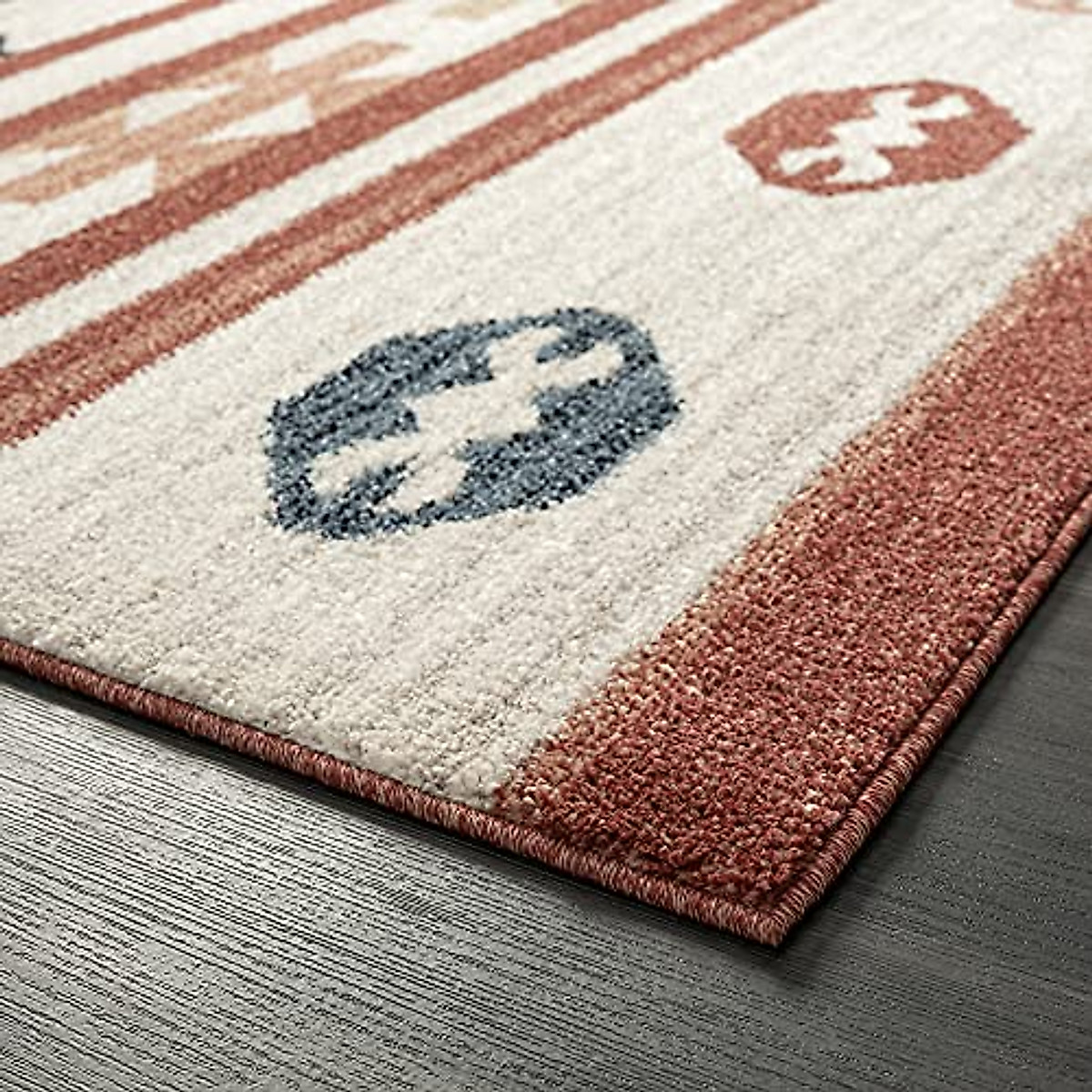 Abani Rugs Native Tribal Print Burnt Amber & Beige Living Room Rug - Premium Southwestern Style Non-Shedding 5'3" x 7'6" (5x8) Area Rug