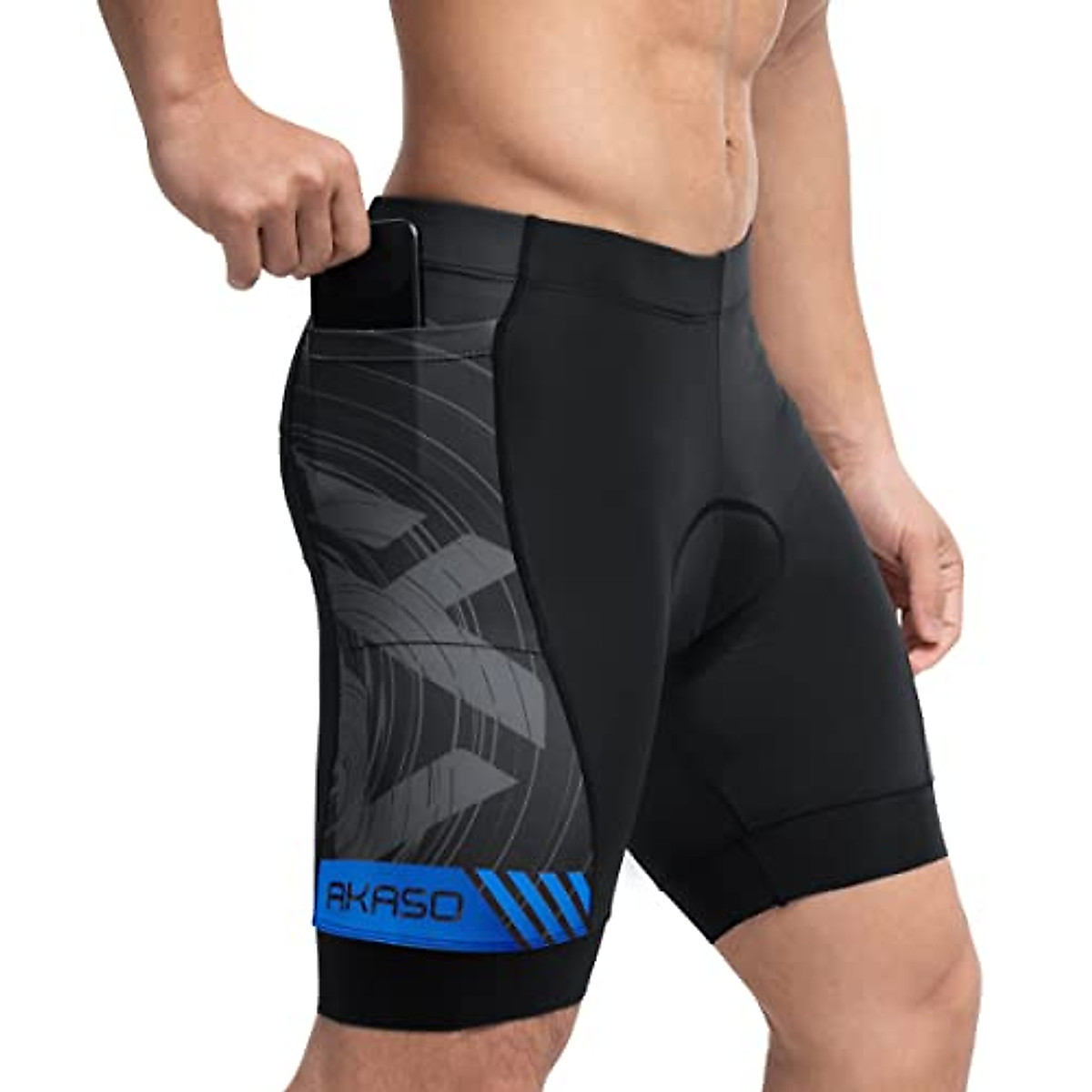 Men's Cycling Shorts 4D Padded Bike Underwear Shorts Bicycle MTB Liner Mountain Shorts for Cycle Riding Biker Blue L