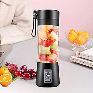 Portable Blender, Personal Blender for Shakes and Smoothies, Personal Size Blenders with USB Rechargeable Mini Fruit Juice Mixer, Mini Juicer Smoothie Blender Bottles Travel 380ML, Blue