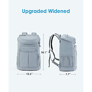 OlarHike Cooler Backpack, Soft Leak-Proof 30 Cans Insulated Backpack Cooler Bag for Picnics Hiking Camping (Grey)