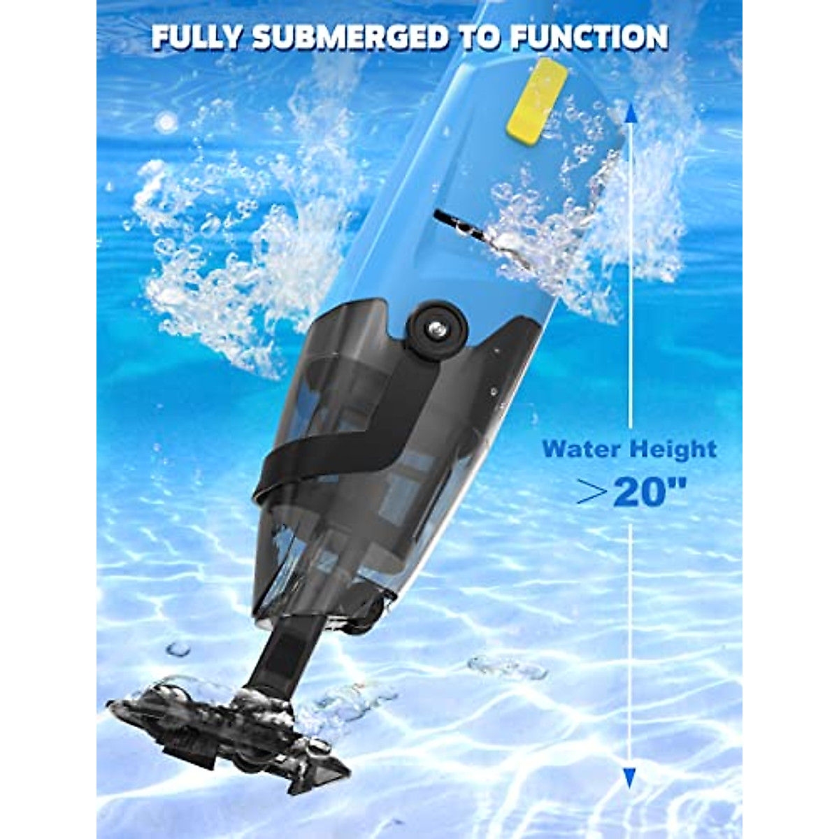 Efurden Handheld Pool Vacuum, Rechargeable Pool Cleaner with Running Time up to 60-Minutes Ideal for Above Ground Pools, Spas and Hot Tub for Sand and Debris, Blue