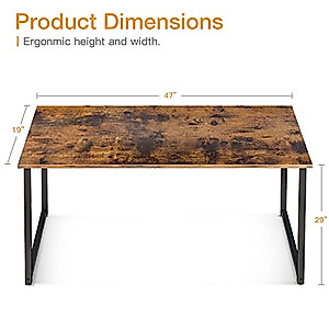 Coleshome 47 Inch Computer Desk, Modern Simple Style Desk for Home Office, Study Student Writing Desk,Vintage