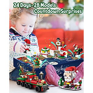 Advent Calendar 2024 Kids, 24 Days Building Blocks Playset Countdown Calendars, Christmas Stocking Stuffers for 6 7 8 9 10 11 12 Year Old Boys Girls Teen, Xmas Gifts STEM Toy Building Set Party Favors