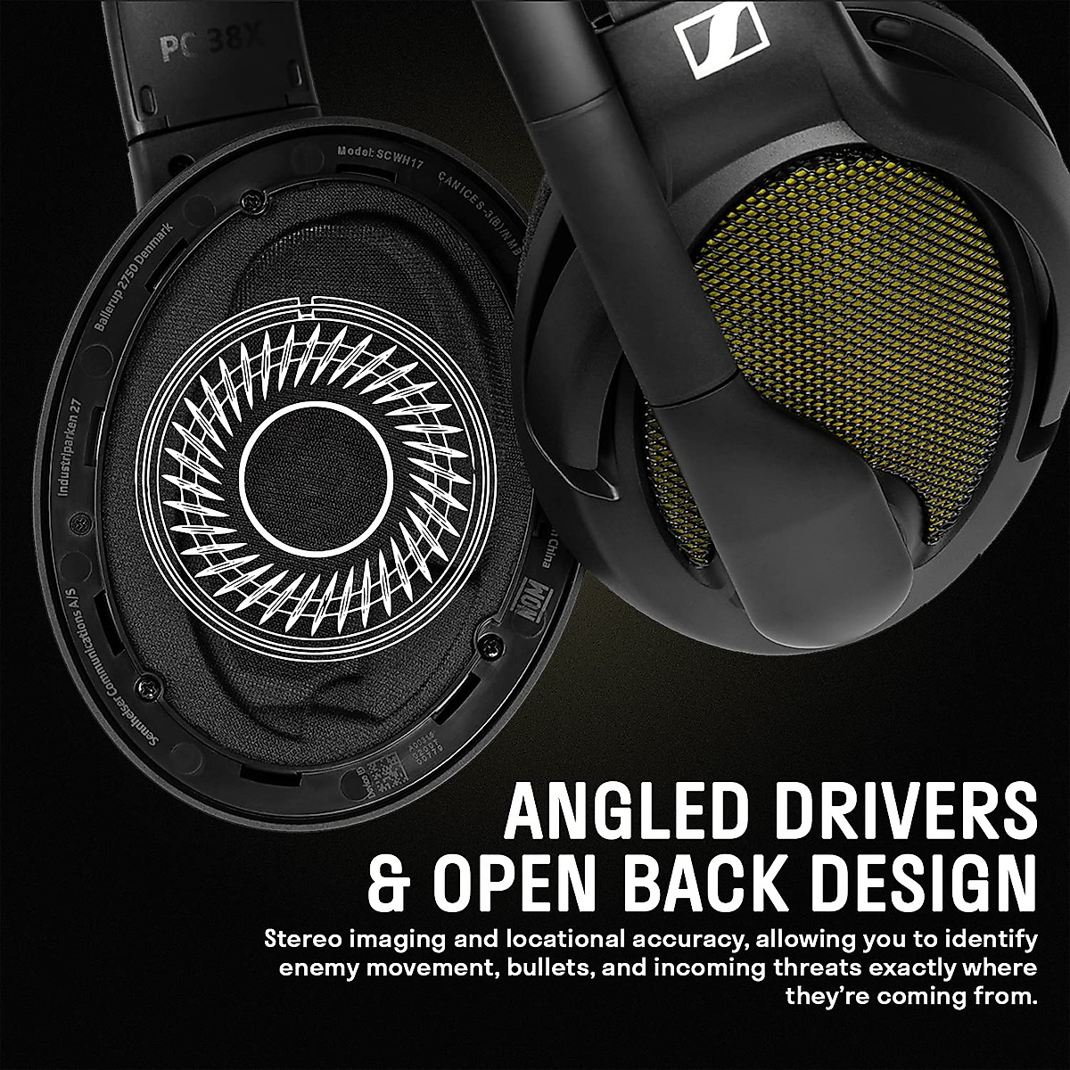 DROP + Sennheiser PC38X Gaming Headset — Noise-Cancelling Microphone with Over-Ear Open-Back Design, Velour Earpads, Compatible with PC, Gaming Consoles, and Mobile Devices, Black (Renewed)