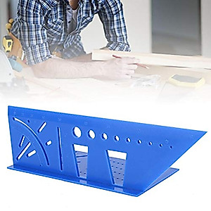 Agatige 2PCS Saddle T Square Ruler, Saddle Layout Square Gauge Plastic 45/90 Degree Angle T Ruler 3D Mitre Angle Protractors Woodworking Measuring Tools for Carpenter, Blue