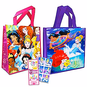 Disney Princess Reusable Tote Grocery Bag Pack ~ 2 Pack of Princess Reusable Tote Bag for Groceries and Gifts Princess Totes