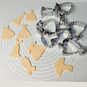 Dress Shaped Cookie Cutters Set of 8 pcs, Stainless Steel Wedding Dress Princess Dress Fondant Cutter Molds Baking DIY