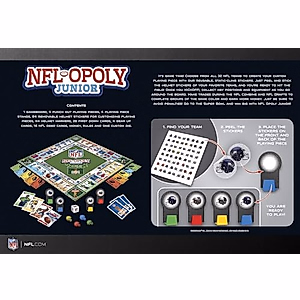 Masterpieces NFL-Opoly Junior Board Game - Collector's Edition Set for Ages 6+ - Officially Licensed NFL Opoly Jr Board Game
