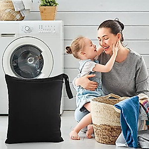 Prasacco Travel Laundry Bag, Waterproof Wet Bag Reusable Dirty Clothes Bag for Traveling Gym Swimming Yoga Clothes, 1 Pack Black