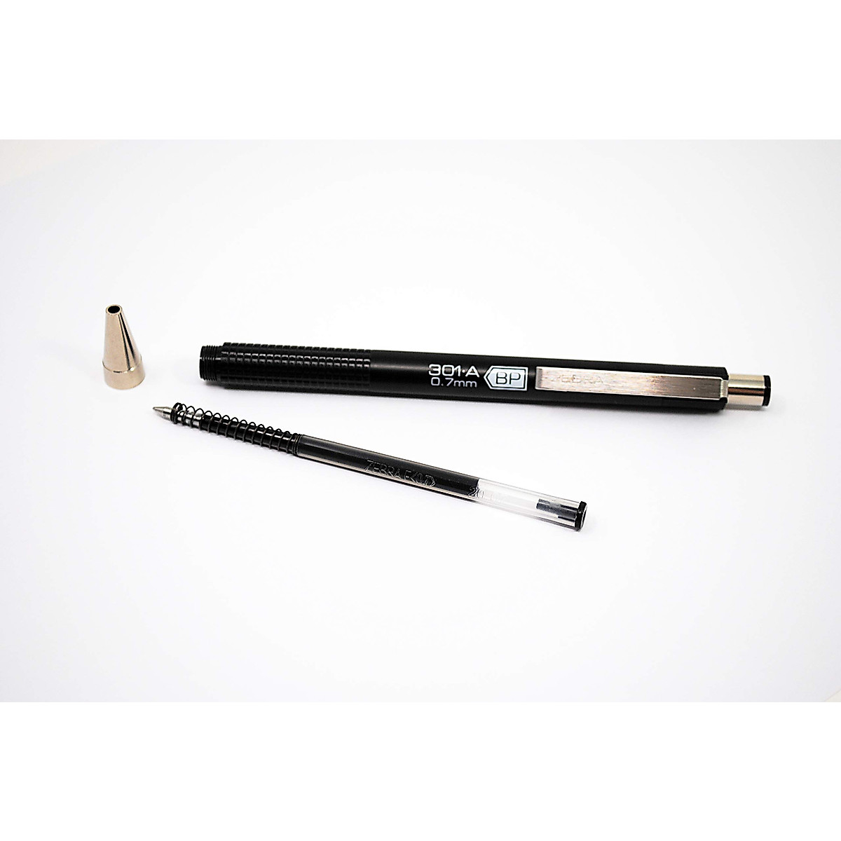 Zebra F-Series Ballpoint Stainless Steel Pen Refill, Fine Point, 0.7mm, Black Ink, 10-Count