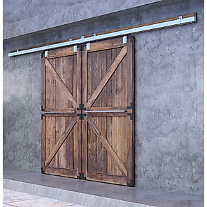DIYHD 10FT Box Track Double Sliding Barn Door Hardware