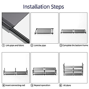 HODYANN 3 Tiers Shoe Rack, 12-15 Pairs Shoe Rack Organizer, Space Saving Non-Woven Fabric Metal Shoe Shelf, Stackable Shoe Rack for Closet, Black (Black3-D)