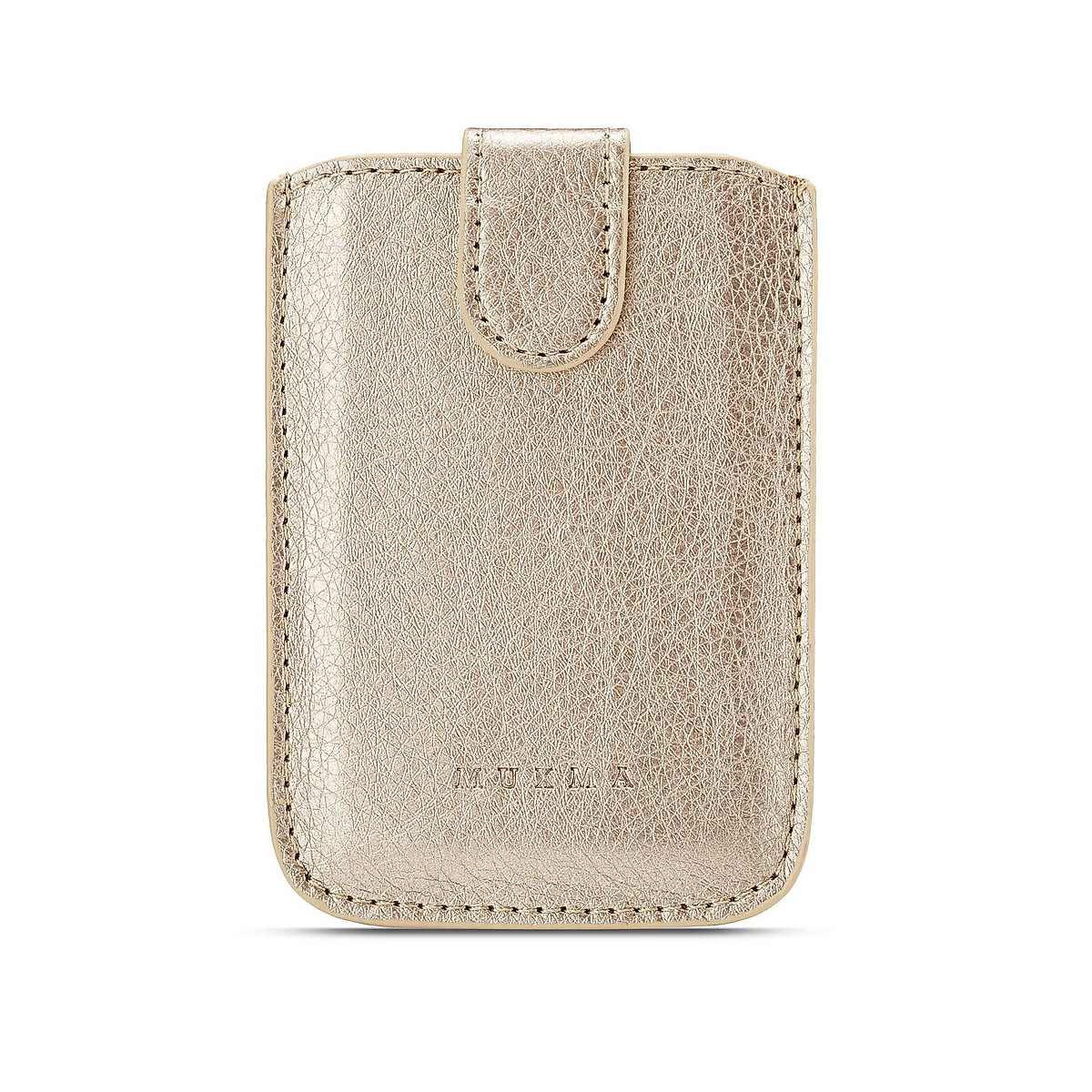 4-Seasons Arlgseln 5 Card Holder Phone Pouch, Stretchable Adhesive Purse Rfid Blocking ID Credit Card Slot Wallet stick on Back of Phone for iPhone 15/16 Pro Max Galaxy S24 Note 22 Ultra A55 (Gold)