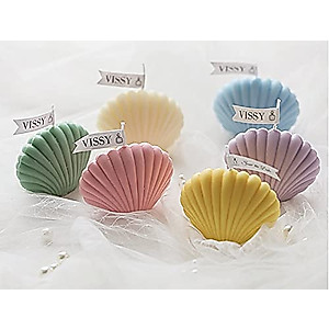 Seashell Shaped Scented Candle,150G Handmade Aroma Soy Wax Decorative Candle for Table Photo Prop Birthday Gift,Prefect for Meditation Stress Relief Mood Boosting Bath Yoga (Blue)