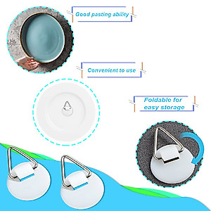 50Pcs Invisible Adhesive Plate Hanger, Vertical Plate Holders for Wall, Adhesive Plate Hanger Hooks for Plate Pictures Wall Decor (white)