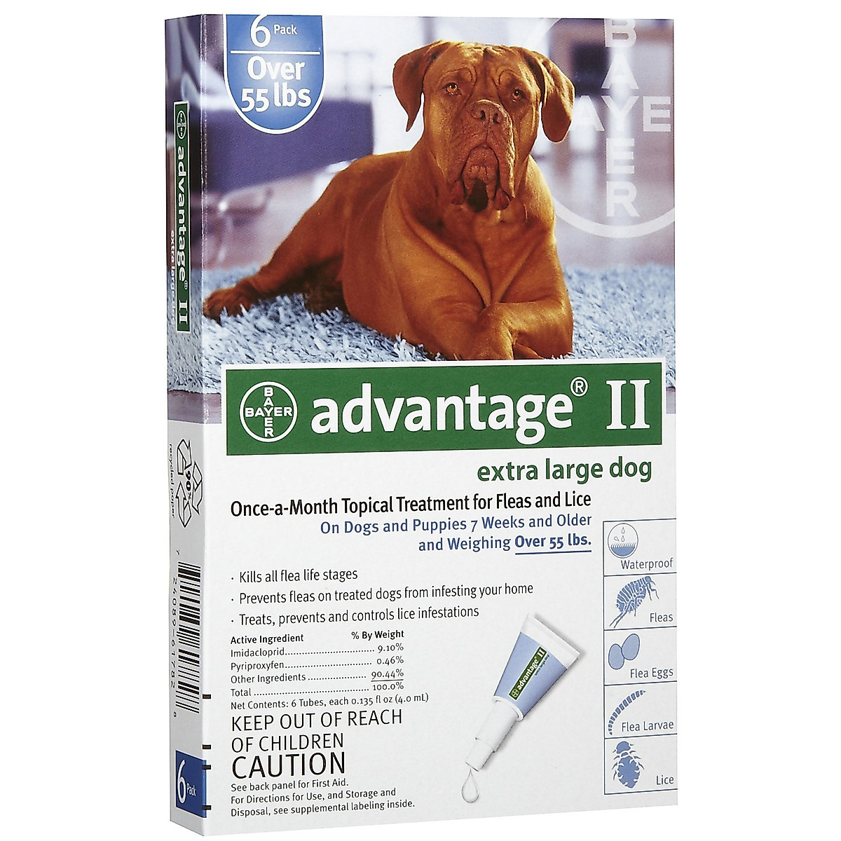 Advantage - Blue Box for Dogs over 55 pounds - 6 pack