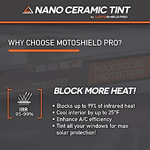 DIY-MotoShield Pro Premium Nano Ceramic Tint (70% VLT) 30” in x 10’ ft Roll | Professional Window Film for Auto, Reduce Infrared Heat & Block UV by 99%