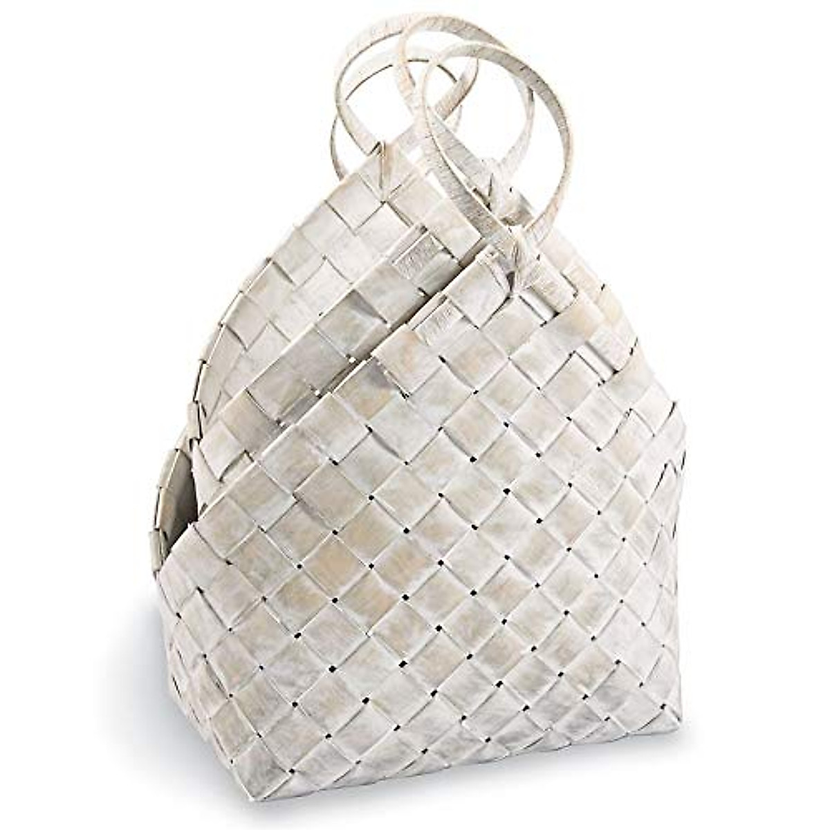 Mud Pie Woven Wood Weave Baskets, 2 Piece Set