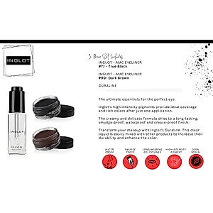 The Beauty Box INGLOT Bundle - Duraline, AMC Eyeliner Gel 77 and AMC Eyeliner Gel 90 (3-Piece)