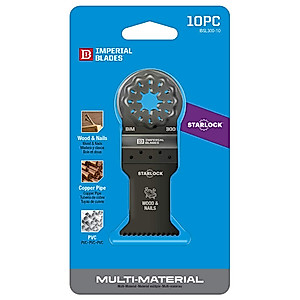 Imperial Blades IBSL300-10 Starlock 1-3/8" Standard Wood & Nails Oscillating Multi-Tool Blade, 10PC