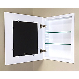 Fox Hollow Furnishings 13” x 16” Mirrored Medicine Cabinet (Shaker White)