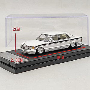 Master High-End 1:64 for Mercedes-Benz S560sel W126 HellaFlush Diecast Car Models Miniature Vehicle Hobby Collection Gifts (White)