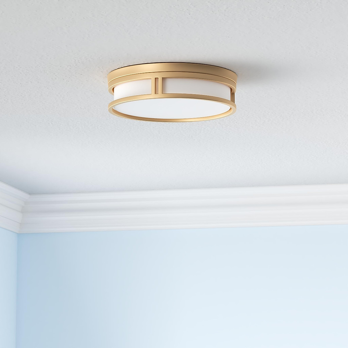 Flynix 12.5 Inch LED Flush Mount Ceiling Light Fixture, 26W, Super Bright 1700 Lumens, 3 Color 3000K/4000K/5000K, Dimmable Ceiling Lamp for Bedroom Hallway Bathroom Kitchen (Gold)