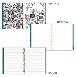 bloom daily planners All in One Ultimate Monthly & Weekly Undated Calendar Planner, Notebook, Sketch Book, Grid Pages, Coloring Book and More! 9" x 11" - Interchangeable Cover