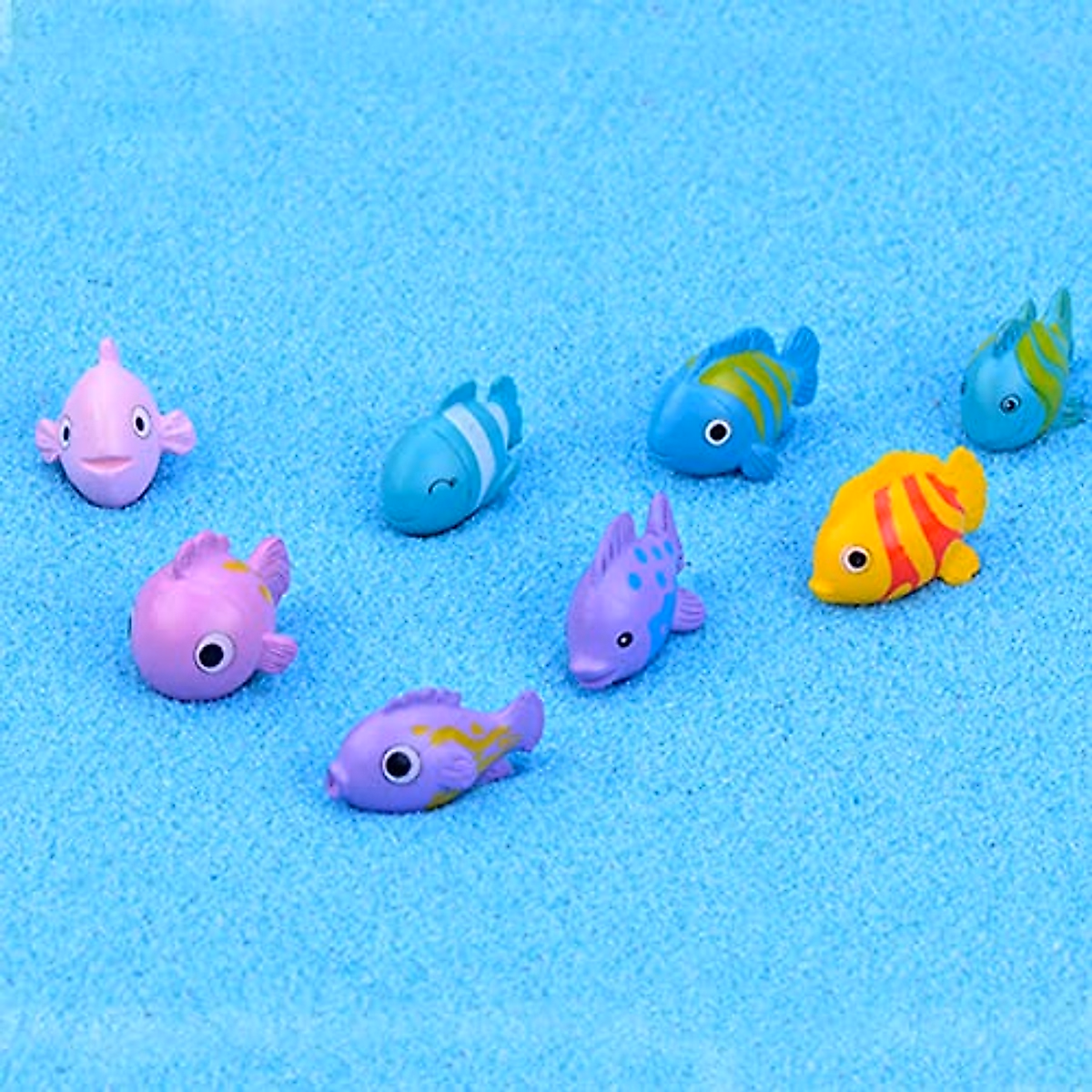 20 Pcs Mini Sea Fish Easter Cupcake Toppers, Fairy Garden Fish Miniature Figurines Moss Landscape DIY Terrarium Crafts Ornament Accessories Outdoor Decor