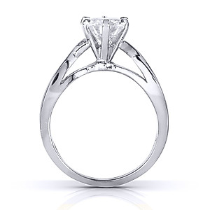 Kobelli Round Moissanite Solitaire Engagement Ring 1 CTW 14k White Gold, Size 5