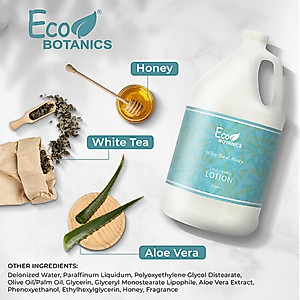 1-Shoppe Terra Pure Eco Botanics Natural Lotion with Raw Honey & White Tea | Gallon Jug Bulk Toiletries for Airbnb, Vacation Rentals, and Home Bathroom | Refill For Soap Dispensers
