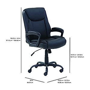 Amazon Basics Classic Puresoft Padded Mid-Back Office Computer Desk Chair with Armrest - Black