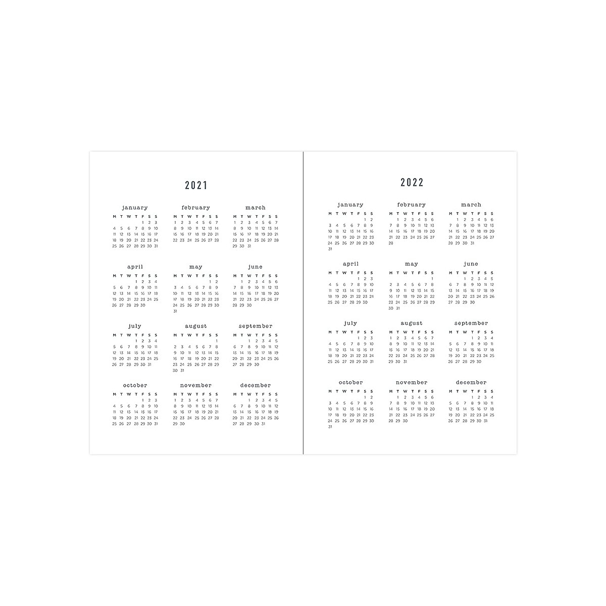 Letts Mineral A5 Week to View 2022 Diary - Slate