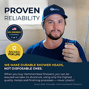 HammerHead Showers® ALL METAL 12 Inch Shower Head Extension Arm - Adjustable Shower Arm Extension Raises Showerhead Height - Shower Extender Arm Supports up to 10lbs — Chrome