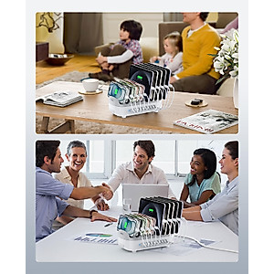 ORICO Multi USB Charging Station, 120W Charging Docking Organizer for Multiple Devices with Cables, 10-Ports Charging Station Compatible with iPad, iPhone, Tablet, Kindle and Cell Phones