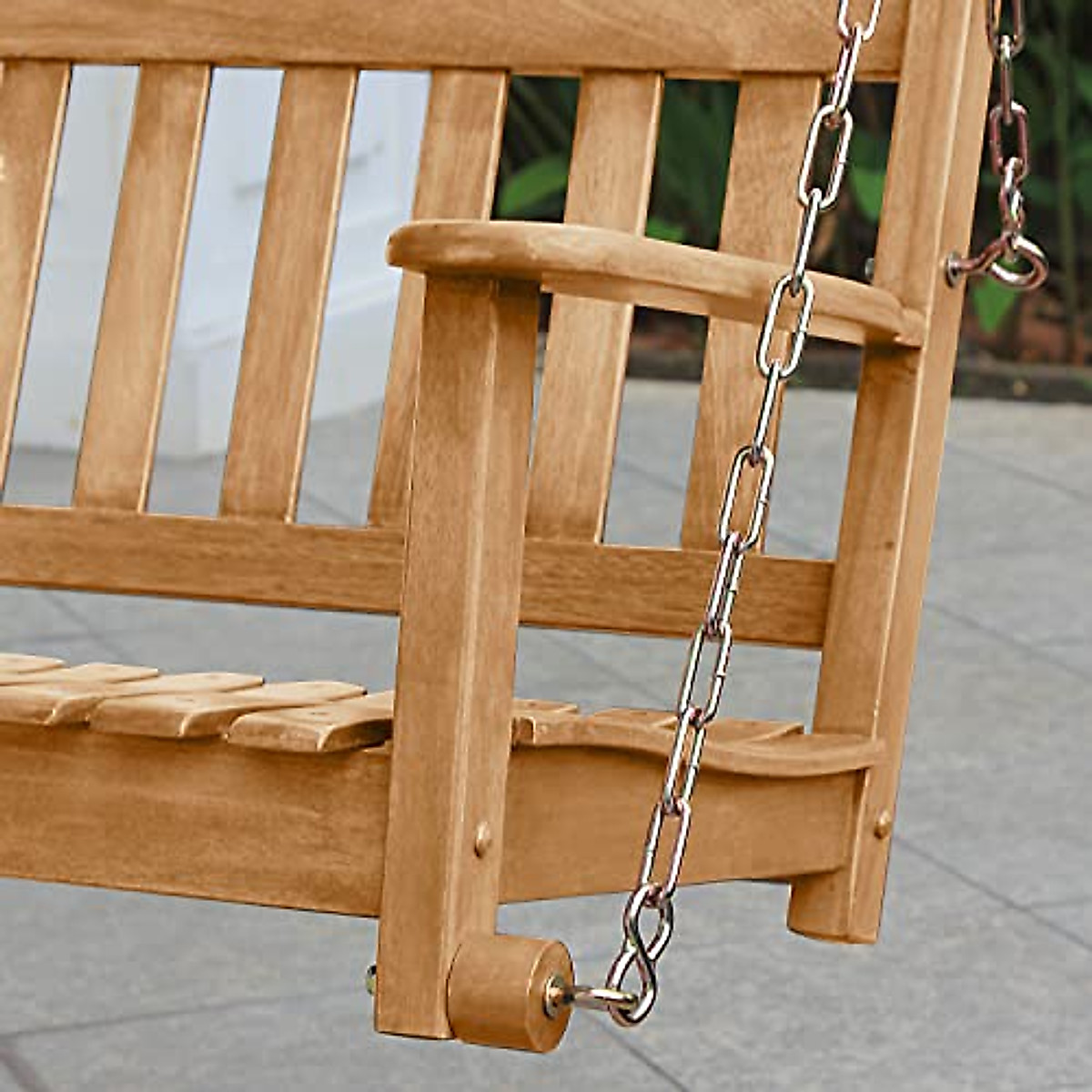 Cambridge Casual Teak Wood Porch Swing, Teak Frame, Bentley