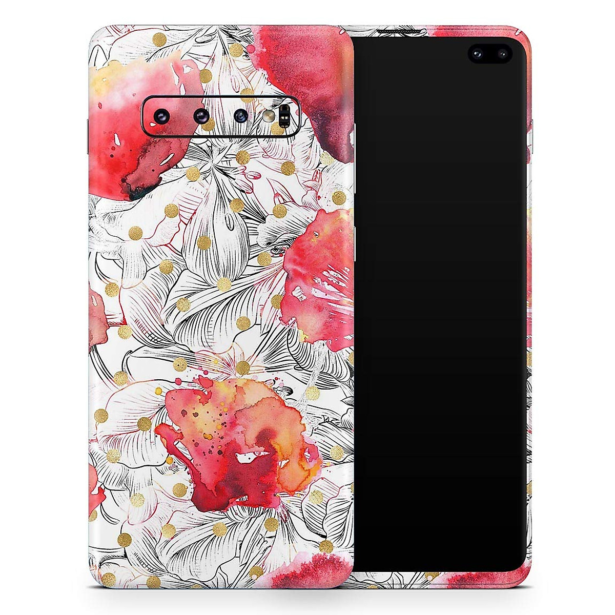 DesignSkinz Karamfila Watercolo Poppies V29 Protective Vinyl Decal Wrap Skin Cover Compatible with The Samsung Galaxy S20 (Screen Trim & Back Glass Skin)