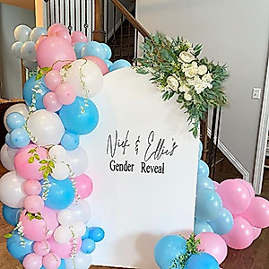 Gender Reveal Pink Blue Balloons , 12 inch Pink and Blue Confetti Latex Balloons For Birthday Baby Shower Gender Reveal Party Supplies and Decorations