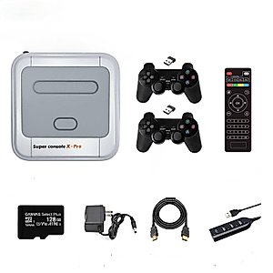 Retro Wi Fi Super Console X Pro S905 X4 K H D Mini T V/Video Game Consoles for P S P/P S1/ D C/ N64 K O D I Dual System Built-in50000 Games