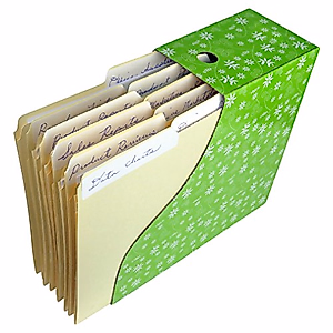Evelots Set of 6 Magazine File Holder-Organizer-Full 4 Inch Wide-Floral-With Label