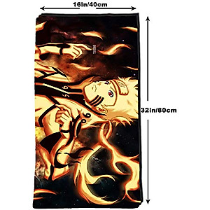 Japanese Anime Fashion Towels, Quick-Drying Super Absorbent Soft Hand Towel Microfiber Towel 32×16 (40cm×80cm) inch (K-Kurama-2)