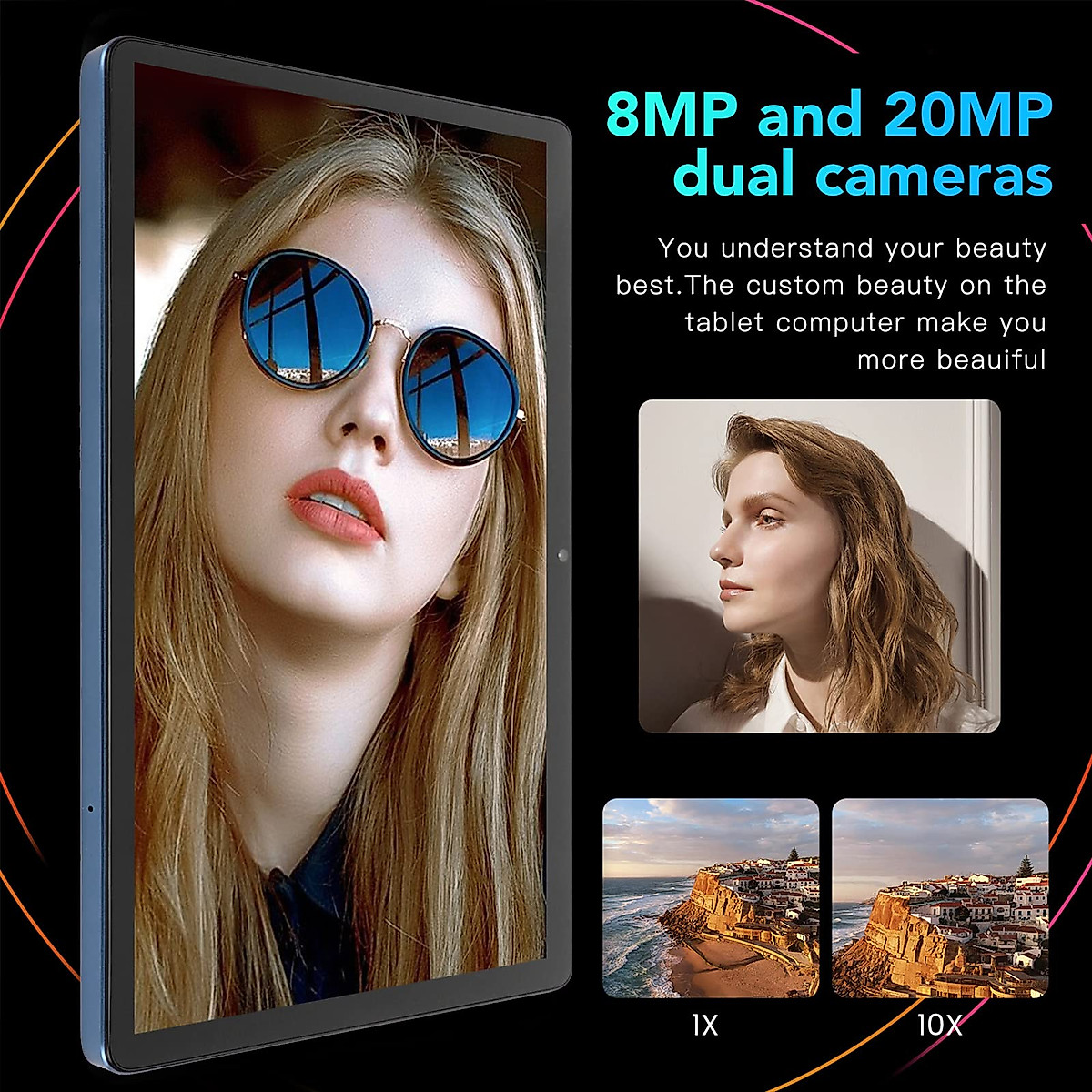 10.1in Tablet Android 11 Tablet, 4G LTE Calling Tablet, Octa Core Processor, 12GB RAM 256GB ROM, IPS HD Touch Screen, 2.4/5G WiFi, BT5.0, 20MP Camera, 8000mAh Battery